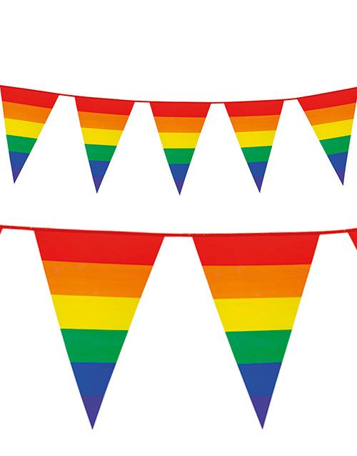 Rainbow Banner med Store Vimpler 8 Meter - Vimpler & Flag Guirlander ...