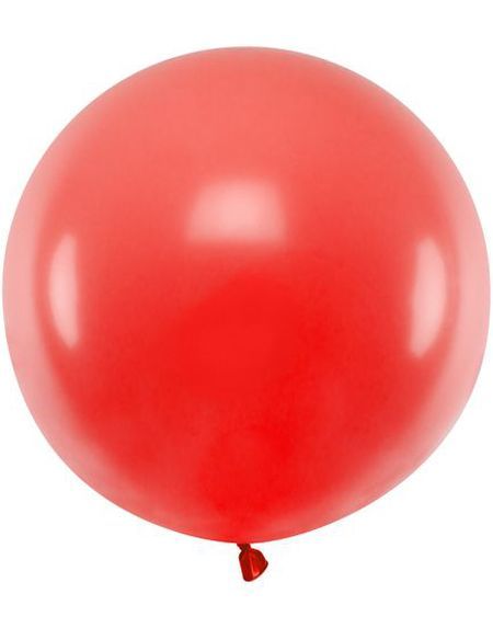 Rød Pastelfarvet Rund JUMBO Ballon 60 cm - Enkeltfarvede Balloner ...