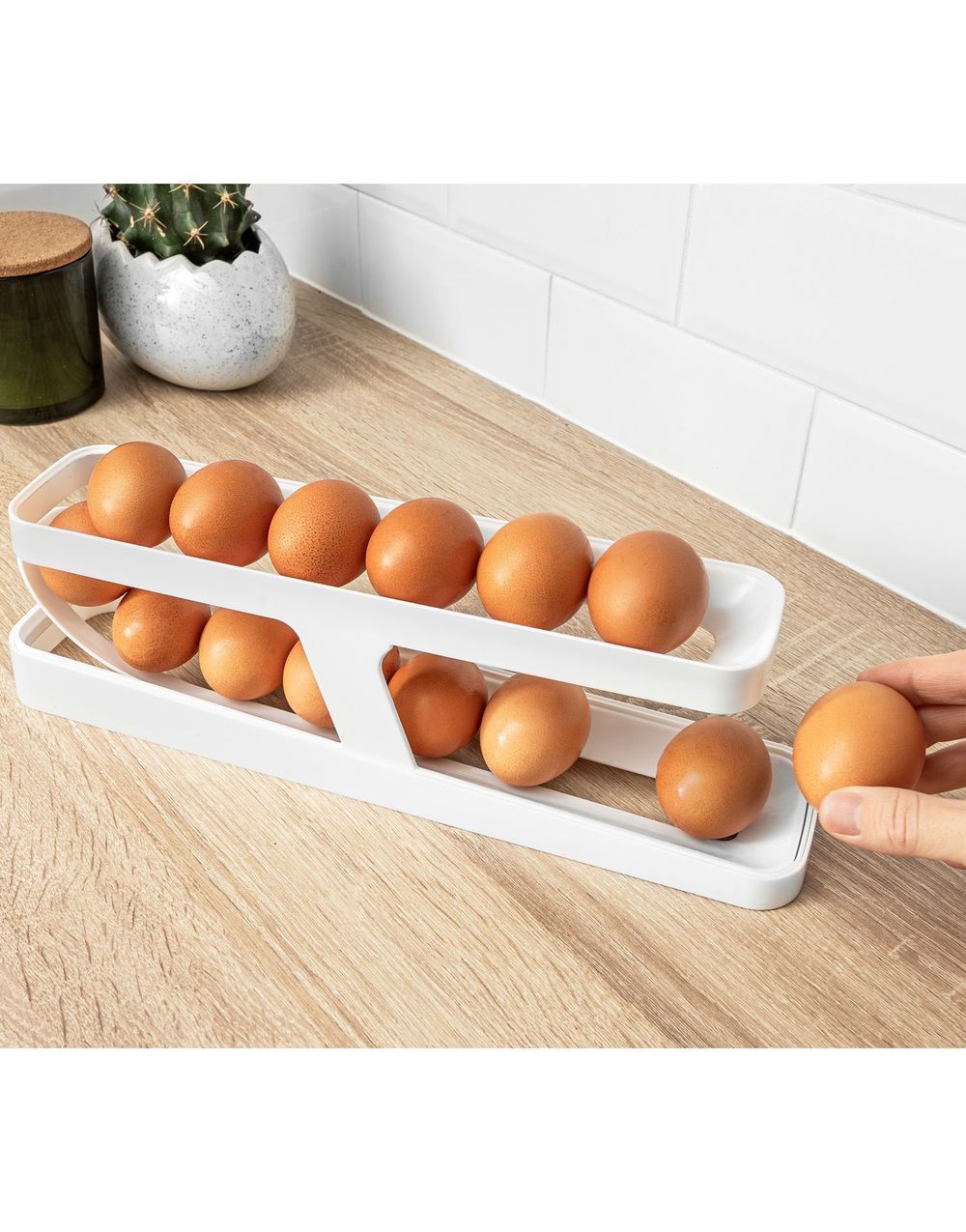 Automatisk Ægorganiseringsstativ til Køleskab 36,5x10,7 cm - Til ...