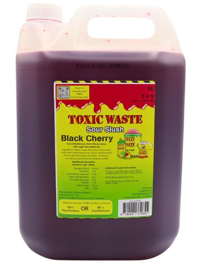 5 liter Toxic Waste Sour Black Cherry Slush-Koncentrat - 30 Liter ...