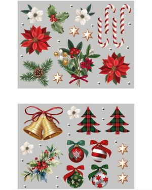 Vinduesklistermærker med Juledekorationer - Vinduesdekoration - Væg ...