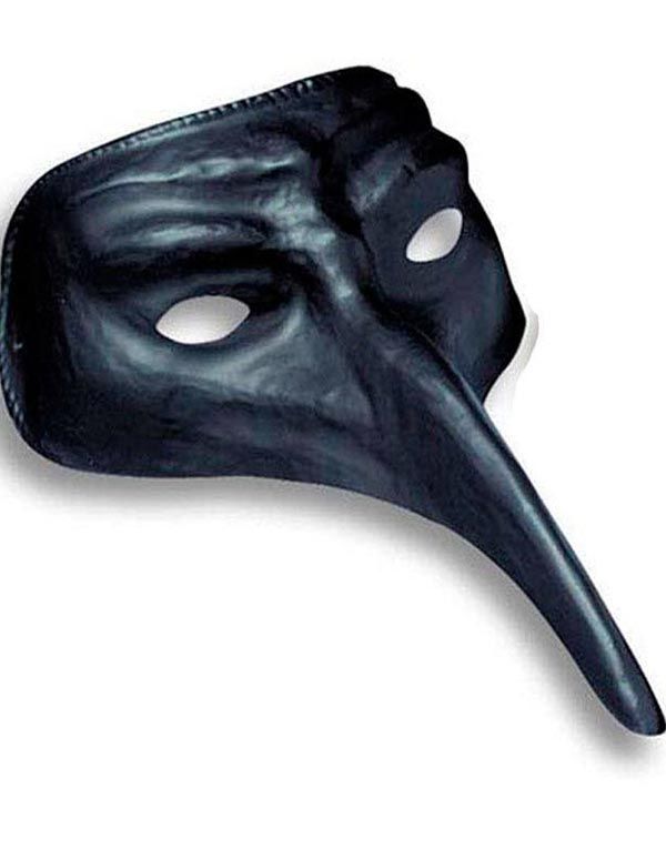 Svart Venetiansk Maske Med Lang Nese - Kan Males! og andre Alle Våre Masker