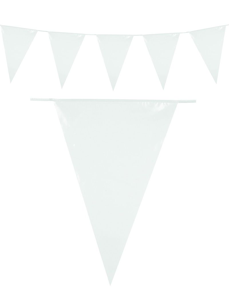 Hvidt Banner med Store Vimpel Flag 10 meter - Vimpler & Flag Guirlander ...