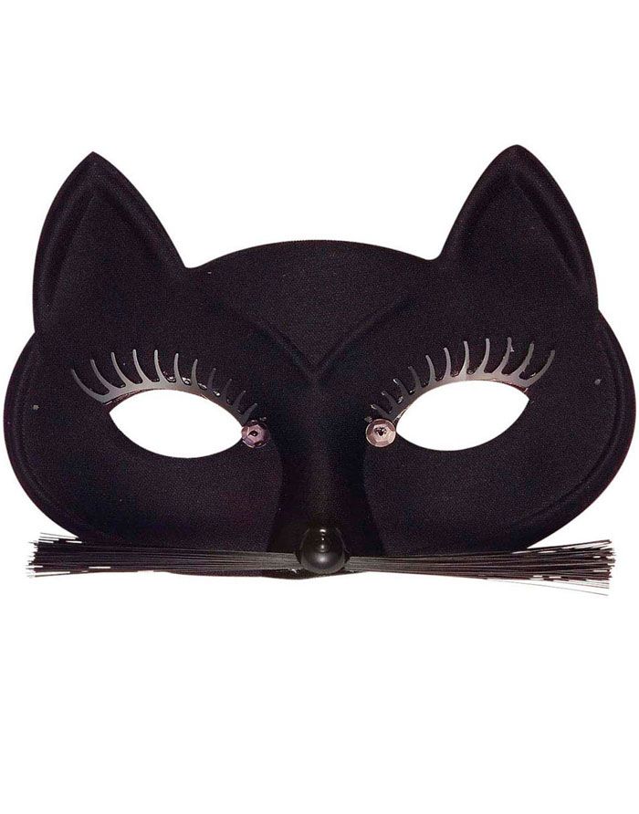 Black Cat - Svart Kattemaske Med Værhår og andre Alle Våre Masker