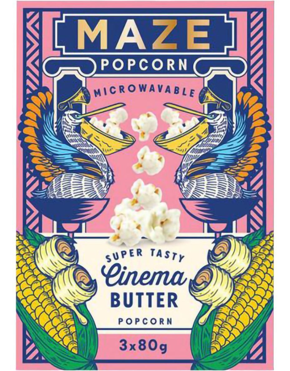 3-pack Maze Cinema Butter Popcorn 3x80 gram - Se Alle Vores Slik - Slik ...