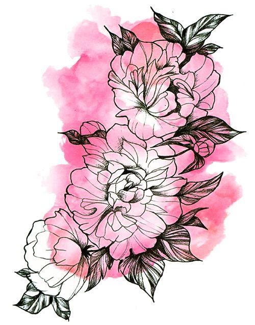 Washed Out Roses (Fake Tattoo) - Midlertidige Tatoveringer ...