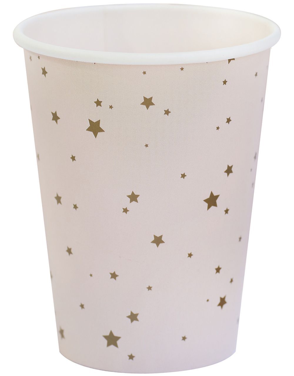 Rosa Kopper med Guldfarvede Stjerner 250 ml - Princess Party - Kopper ...