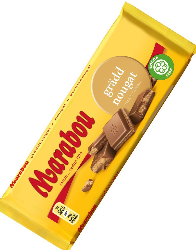 Marabou Plade Mælkechokolade med Nougat Smag 100 gram - Chokolade ...