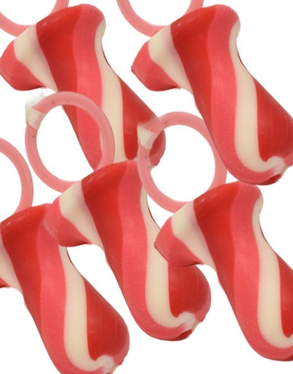 24 stk Jordbær & Fløde Rock Dummies - Hvid og Rød Sut med Jordbærsmag ...