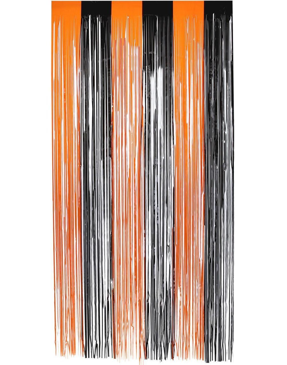 Orange og Sort Gardin Baggrund 244x91 cm - Vægdekoration - Væg ...