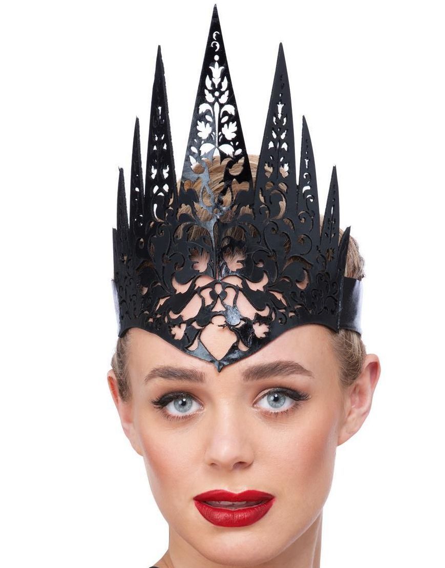 Sort filigran høj savtakket dronningekrone - Prinsesser & Dronninger ...
