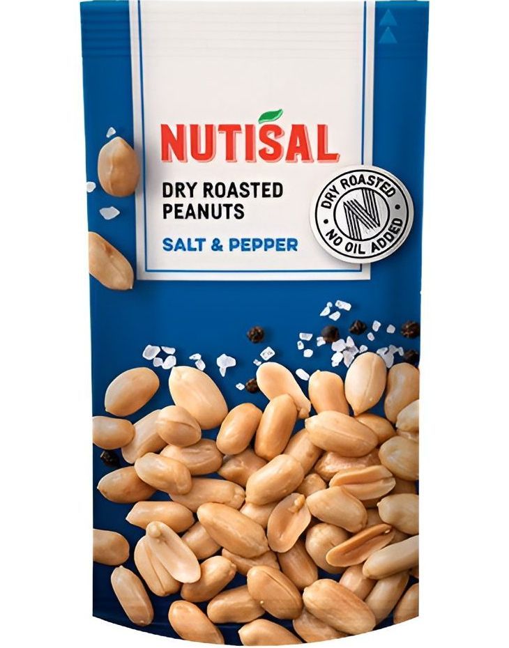 Nutisal Dry Roasted Peanuts Salt & Pepper - Ristede Peanuts 60g - Se ...