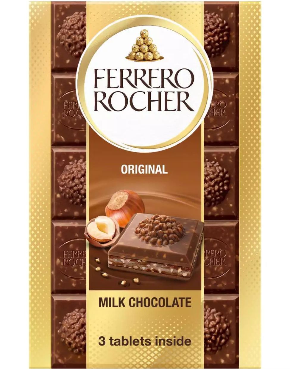 Ferrero Rocher Mælkechokoladeplade med Hasselnødder 90 g - Se Alle ...