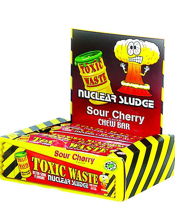 50 stk Toxic Waste Nuclear Sludge Cherry Chew Bar af 20 gram - Hel æske ...
