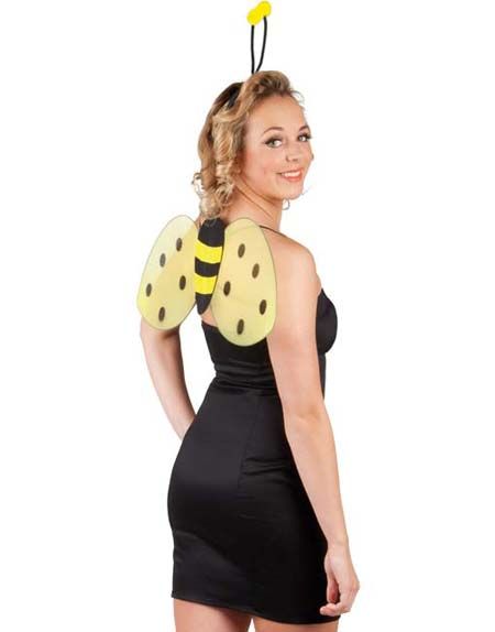 Bie Sett med Vinger og Hårbøyle med Følehorn og andre Diverse Hodeplagg