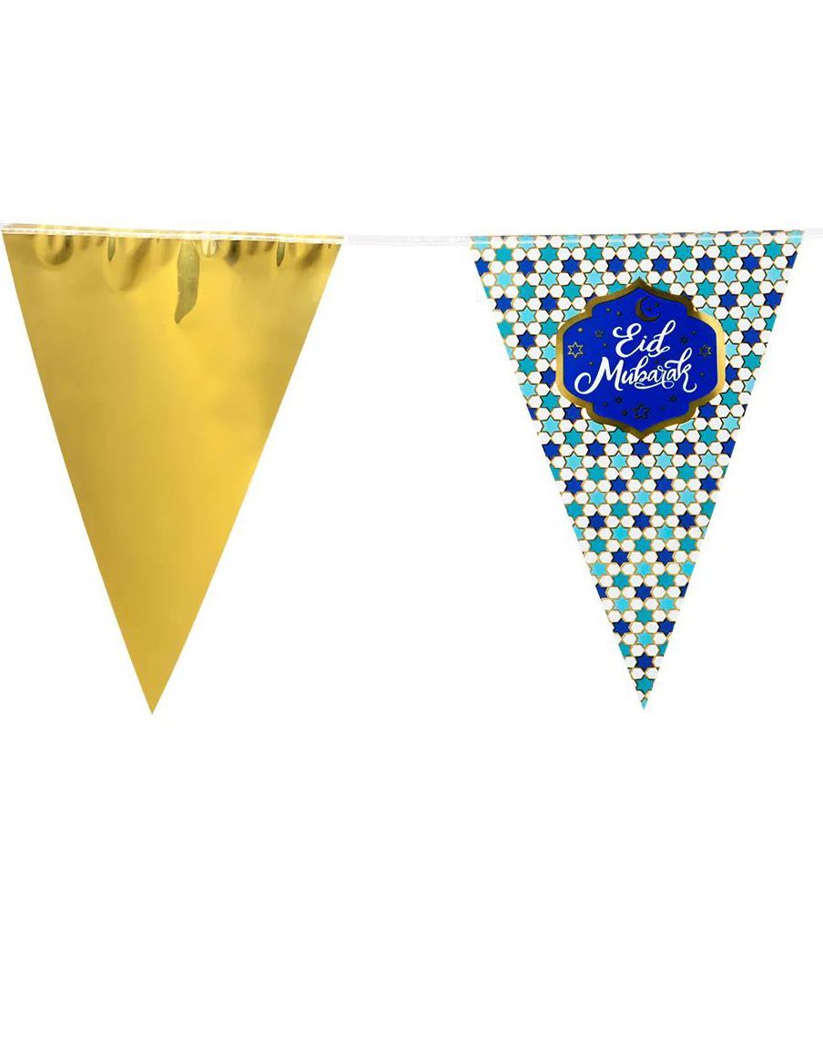 6 m Eid Mubarak vimpelbanner - 30x20 cm - Vimpler & Flag Guirlander ...