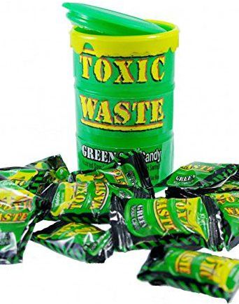 Toxic Waste Green Supersurt Slik - Se Alle Vores Slik - Slik og ...
