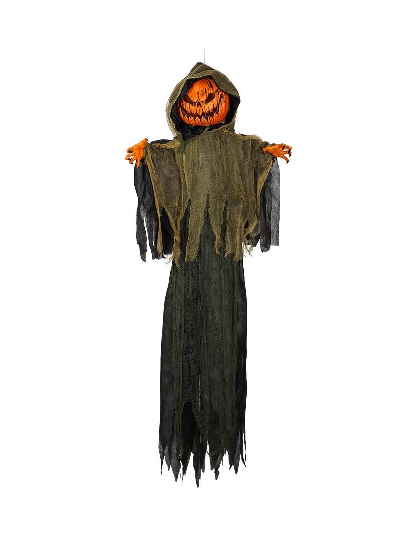 Skummel Animeret Hængende Græskarmand Dekoration med Lyd og Lys 2 Meter ...