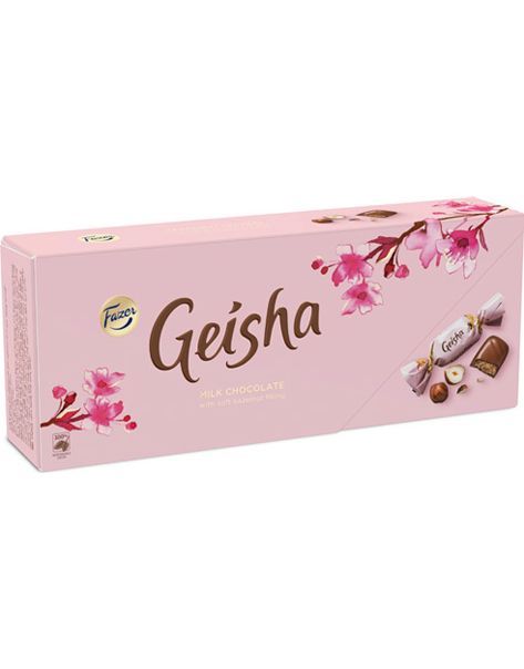 Gaveæske med Geisha Mælkechokolade med Hasselnød fyld 228 gram ...