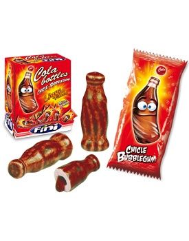 200 stk Fini Colaflaske Tyggegummi (5 gram) - Hel æske - Pinatafyld og ...