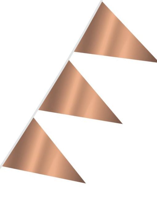 10 Meter Flagbanner med Store Rosa Guldfarvede Vimpler - Vimpler & Flag ...