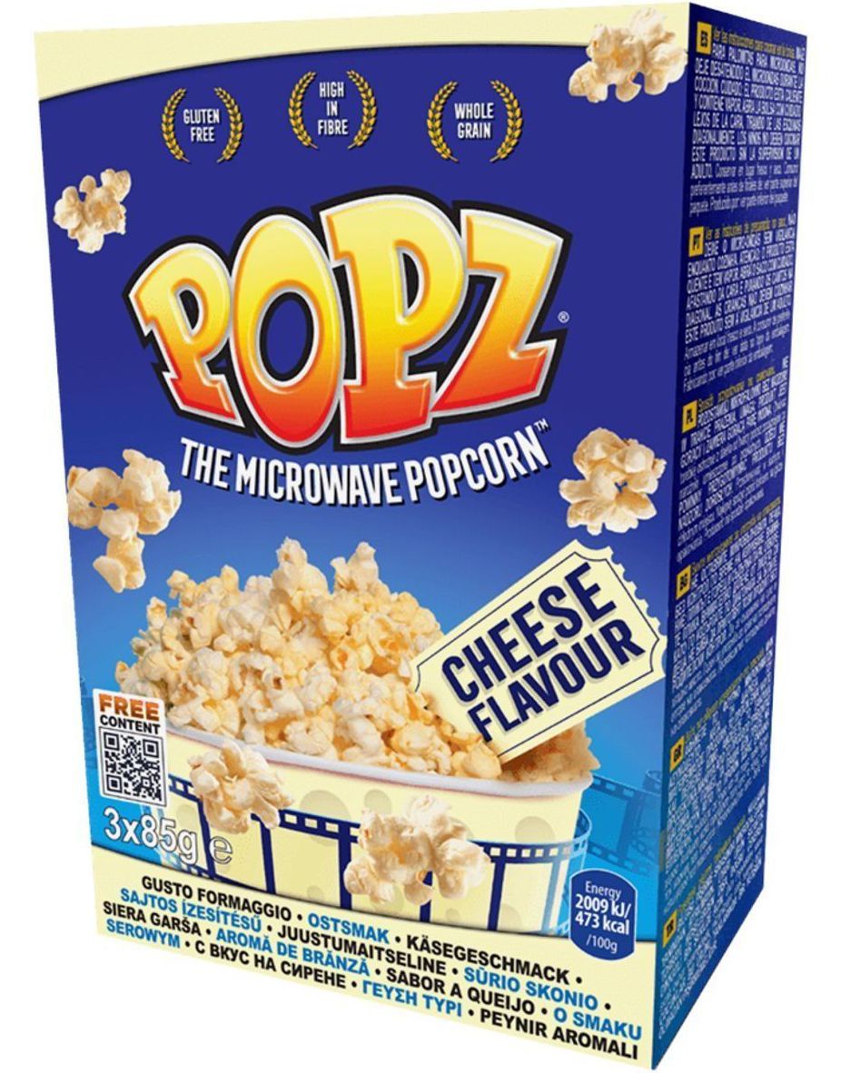 Popz Mikro-Popcorn med Ostesmag - 3x85 Gram Popcorn - Se Alle Vores ...