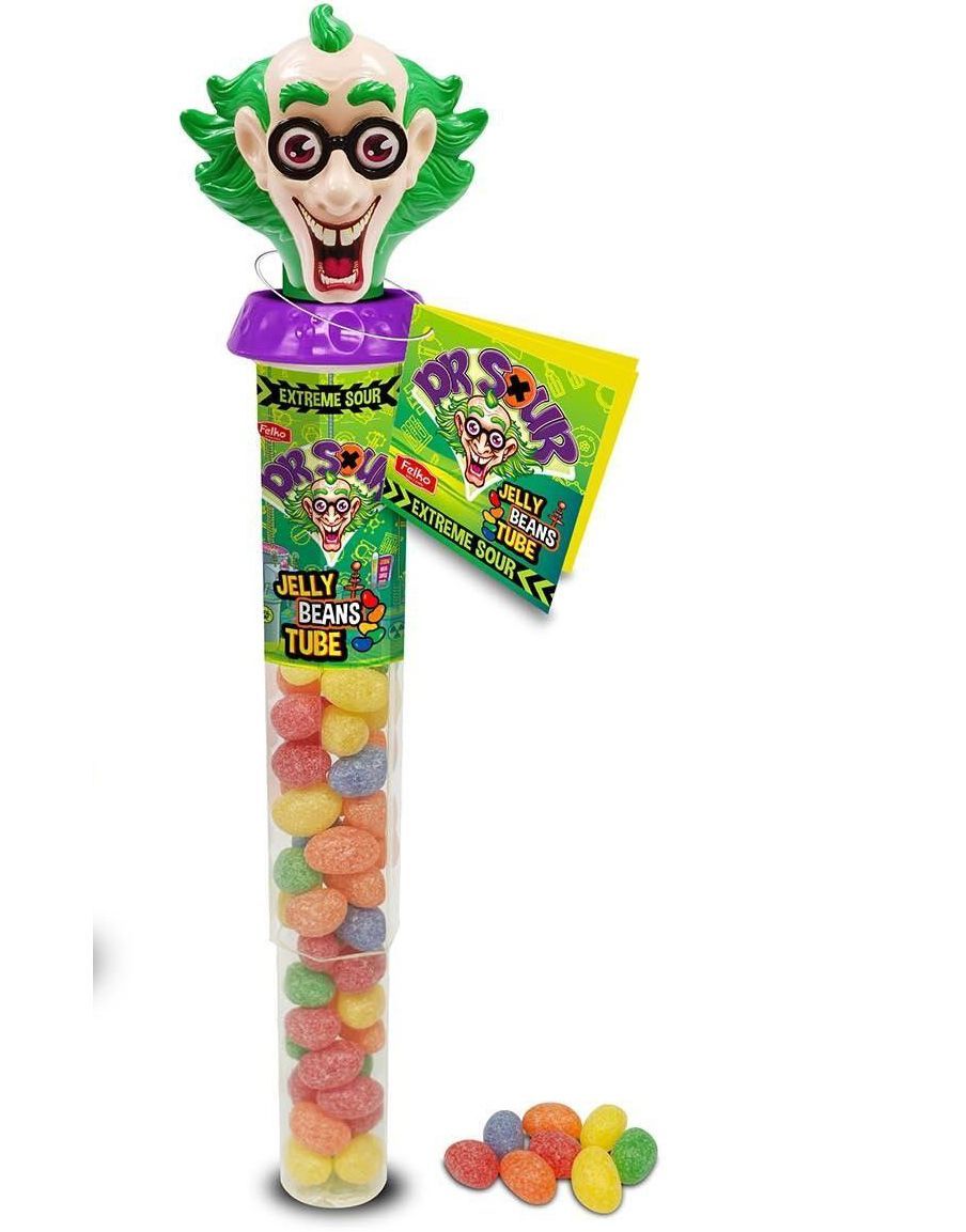 Dr. Sour Extreme Sour Jelly Beans Tube - Se Alle Vores Slik - Slik og ...
