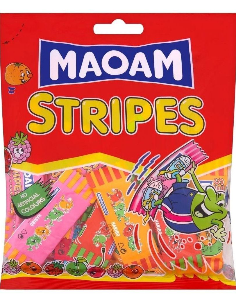 DATO PRODUKT - Haribo Maoam Stripes / Karameller med Frugtsmag 140 gram ...