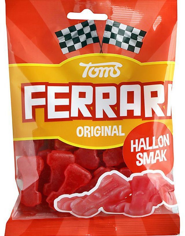 Toms Ferrari Hindbær Original - Bilformede Vingummistykker med ...