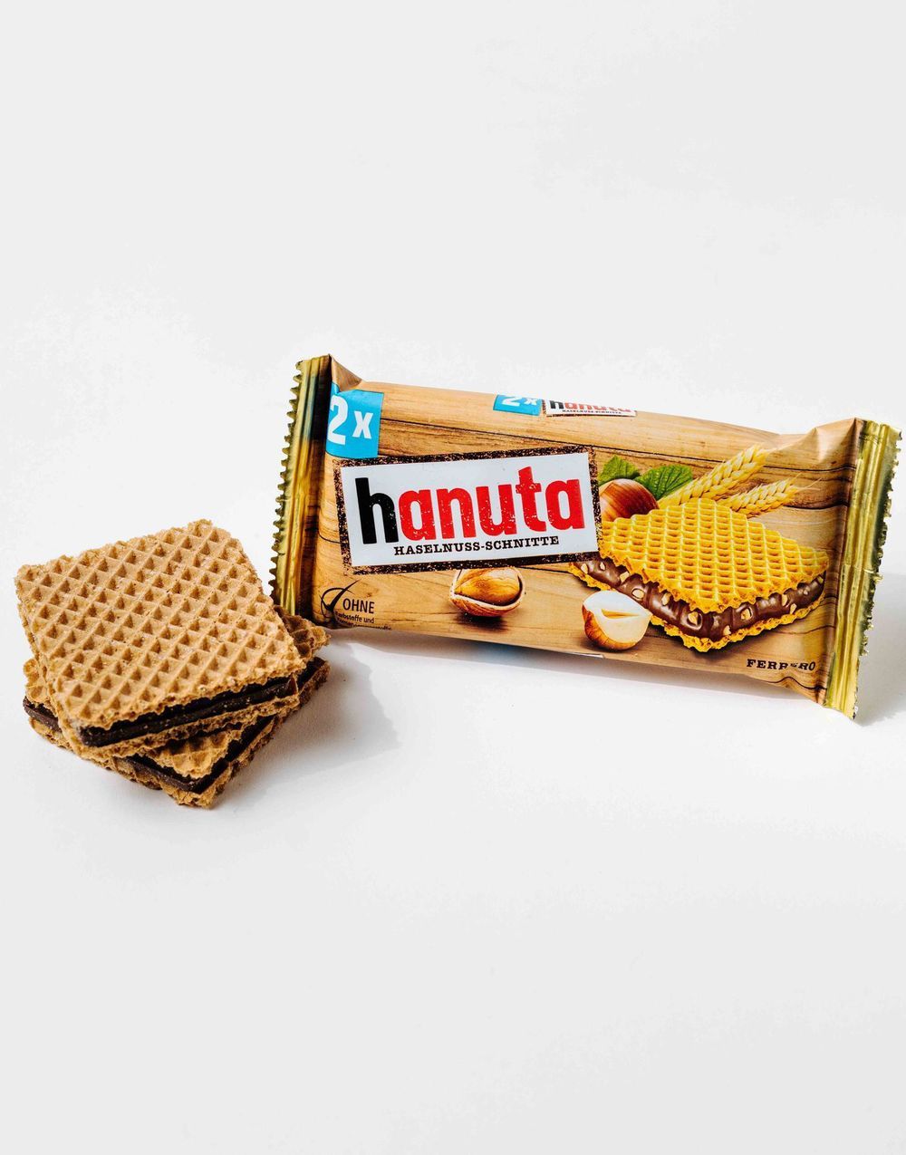 1 stk Ferrero Hanuta Wafer - Sprød Vafler med Hasselnød og Kakofyld 44 ...