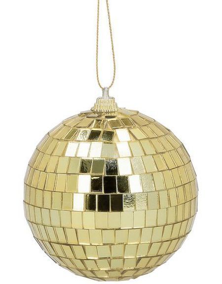6 stk Små Guldfarvede Discokugler 8 cm - Hængende Dekoration - Væg ...