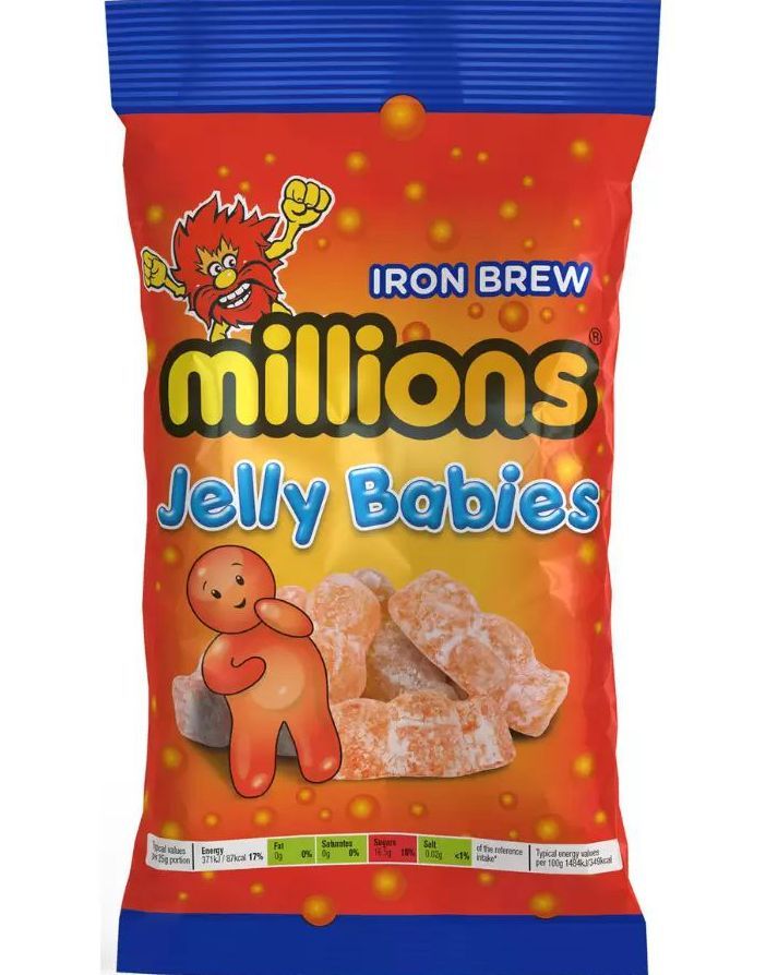 Millions Jelly Babies med Smag af Iron Brew 180g - Se Alle Vores Slik ...