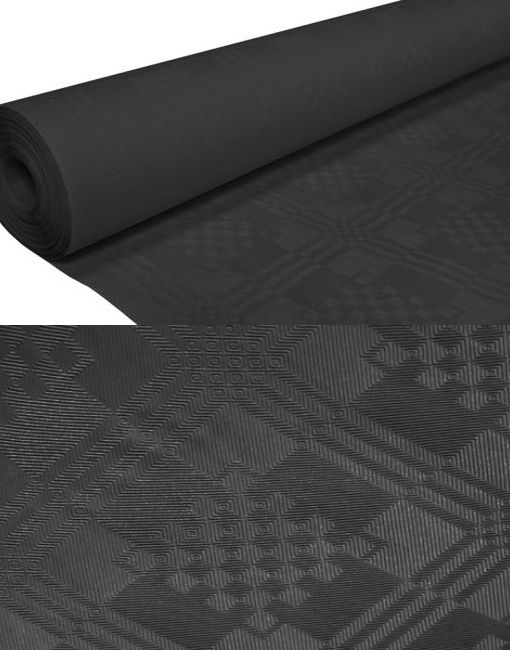 8 meter Sort Papirklæde på Rulle med Damaskmønster - Aflange Duge ...