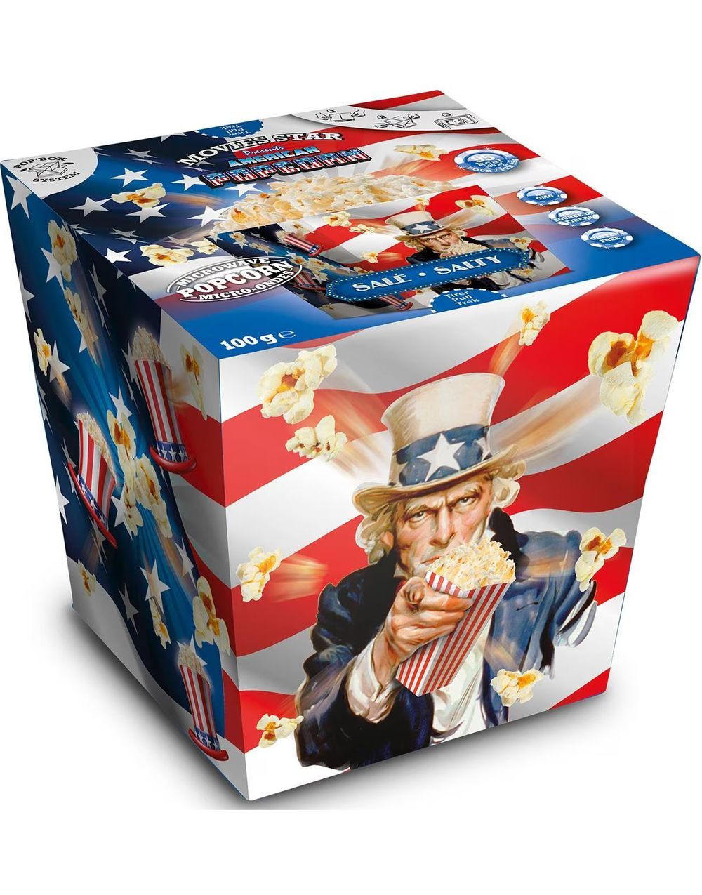 Movies Star American Pop'Box Salt - Popcorn med Salt Smag i Udklappelig ...