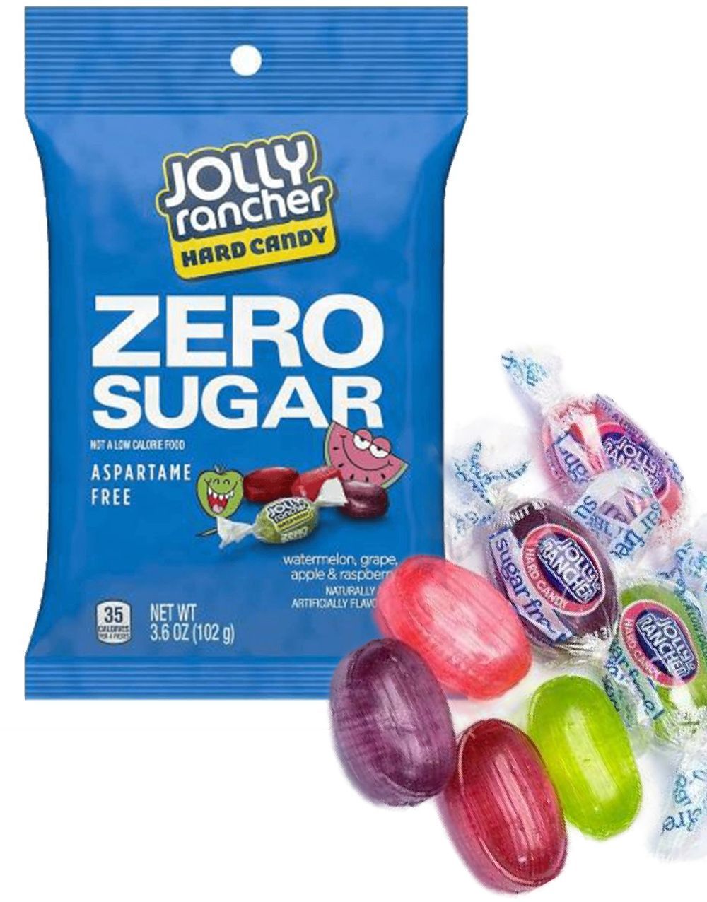 Jolly Rancher Sukkerfrie Slikkerier Med 4 Forskellige Smage 102 Gram ...