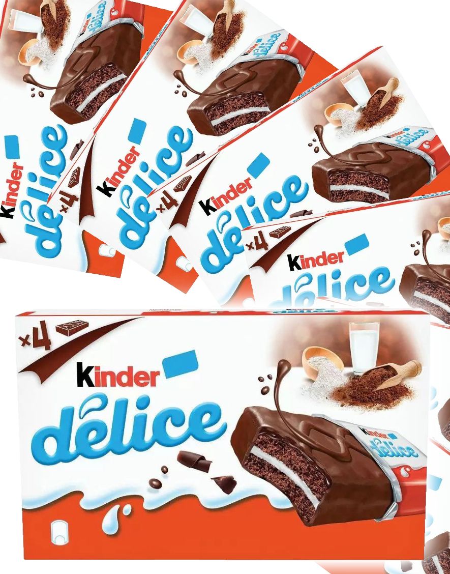 6 stk 4 Pack Kinder Delice Sponge Cake med Mælkefyldning - Hel Kasse ...