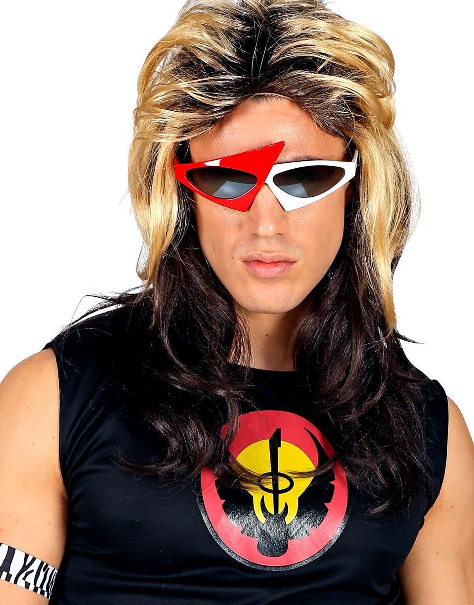 80er Rocker Paryk - To tonet - Blonde Parykker - Parykker efter Farve ...