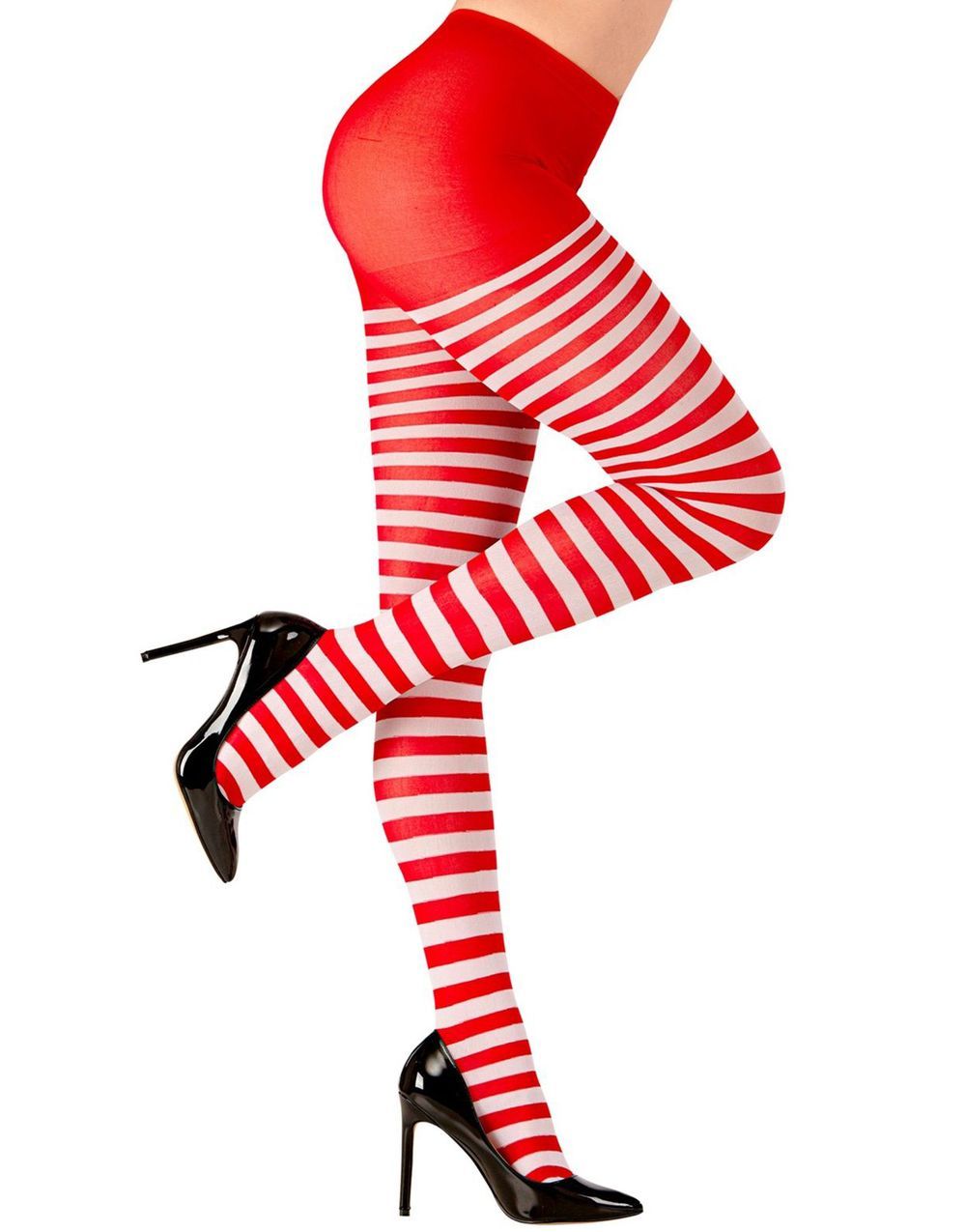 Stripete Hvit og Rød Strømpebukse og andre Strømper & Tights