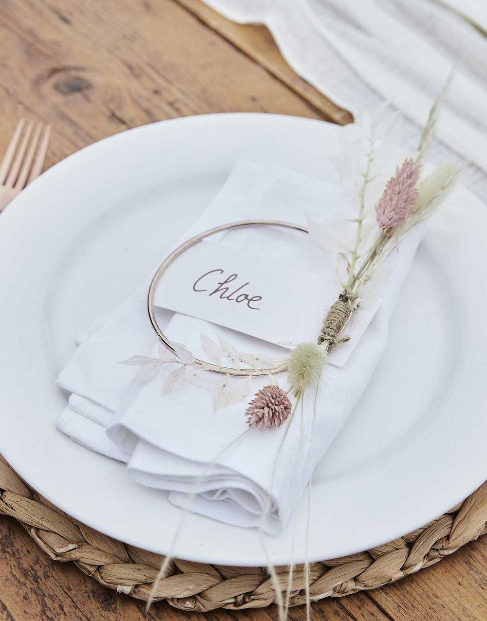 4 sk Runde Bordkortholdere med Kort i Rosenguld - Bordkortholdere ...