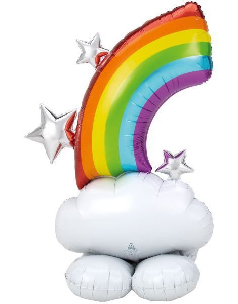Sky med Regnbue Stor AirLoonz Stående Folieballon 132 cm ...