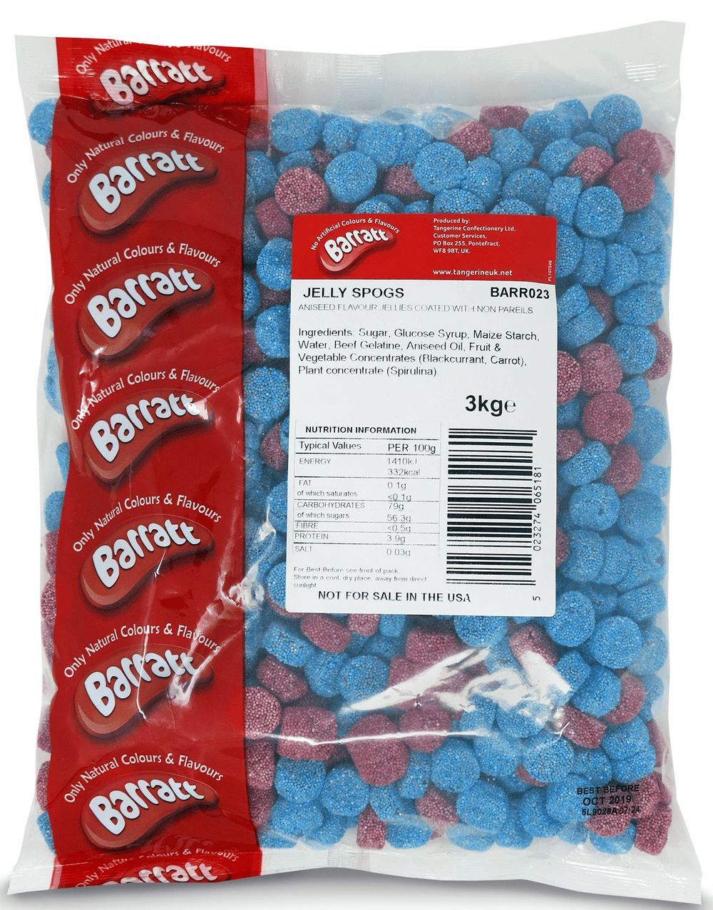 3 kg Barratt Liquorice Jelly Spogs - Vingummier med Anissmag og ...