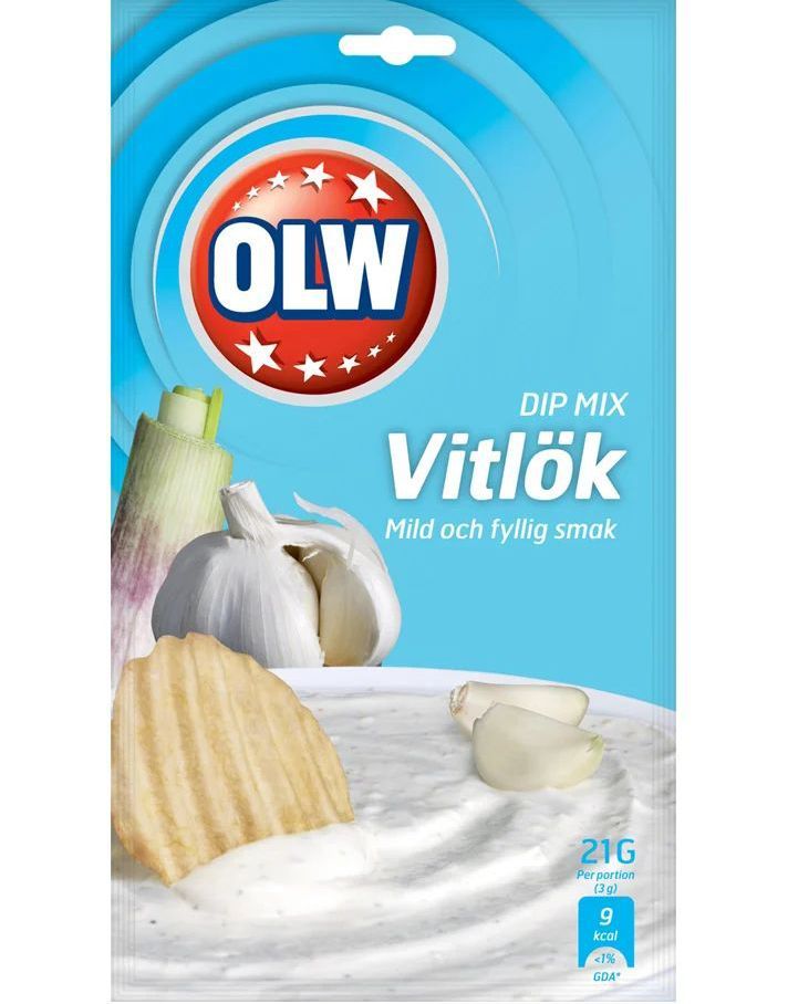 OLW Hvidløg Dip Mix 21 gram - Se Alle Vores Slik - Slik og Chokolade ...