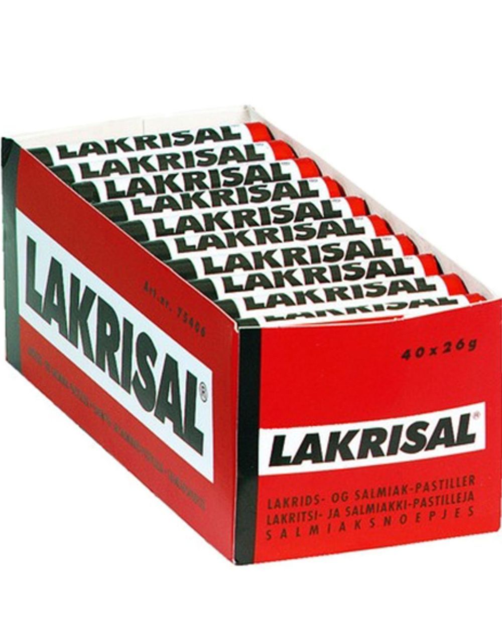 40 stk Lakrisal - Rulle med Salmiak-Lakrids Pastiller - Hel Æske 1 kg ...