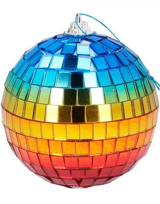 6 stk Små Regnbue Farvede Discokugler 8 cm - Hængende Dekoration - Væg ...