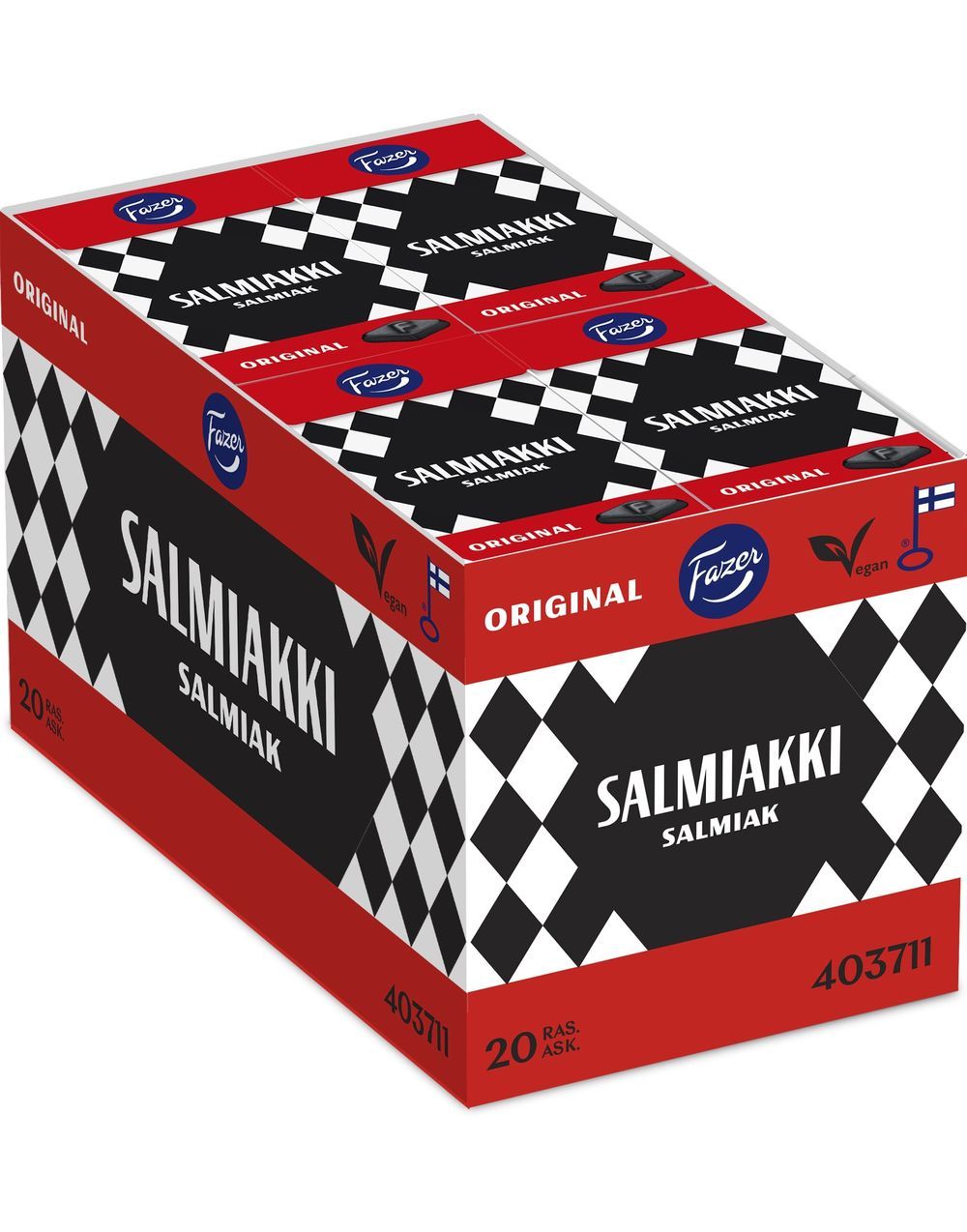 20 stk Fazer Salmiakki - Pastillesker med Salmiak/Lakridspastiller ...