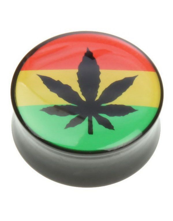 Jamacian Weed - Piercing Plugg og andre Akryl Plugger