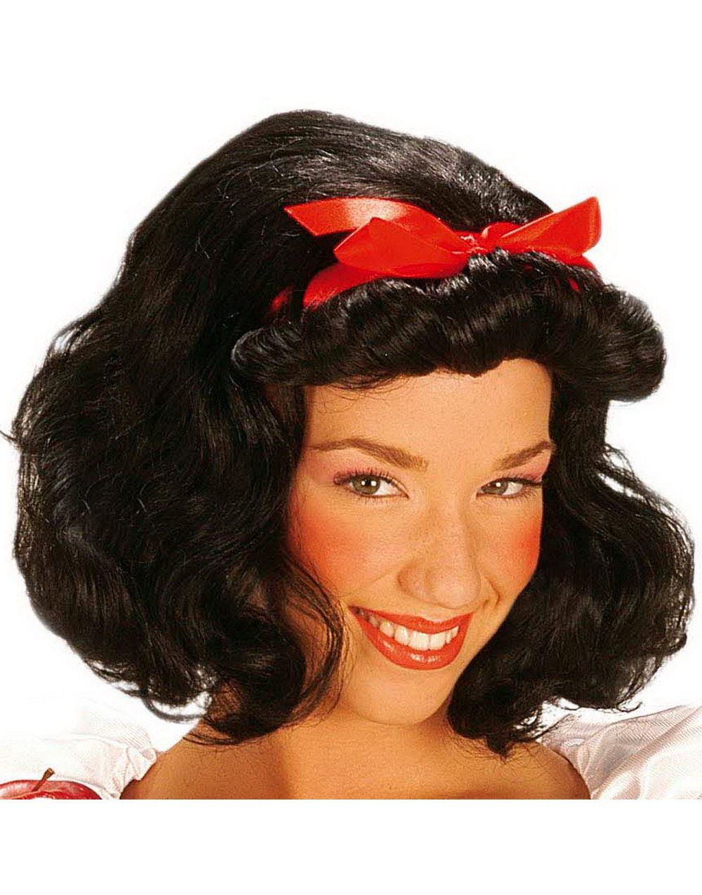 Snehvit Parykk med Sløyfe og andre Karneval & Party Parykker