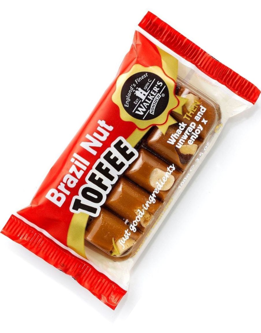 1 stk Walkers Brazil Nut Toffee Bar 100 gram - Se Alle Vores Slik ...