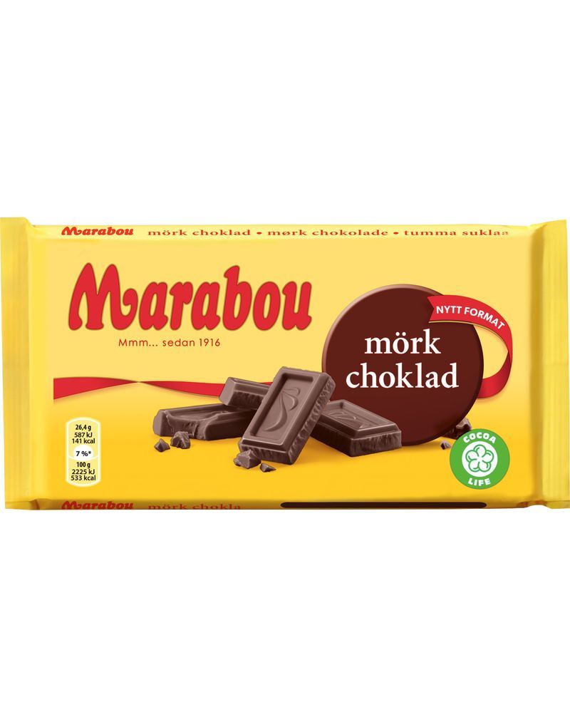 Marabou Mørk Plade Mælkechokolade 185 gram - Se Alle Vores Slik - Slik ...
