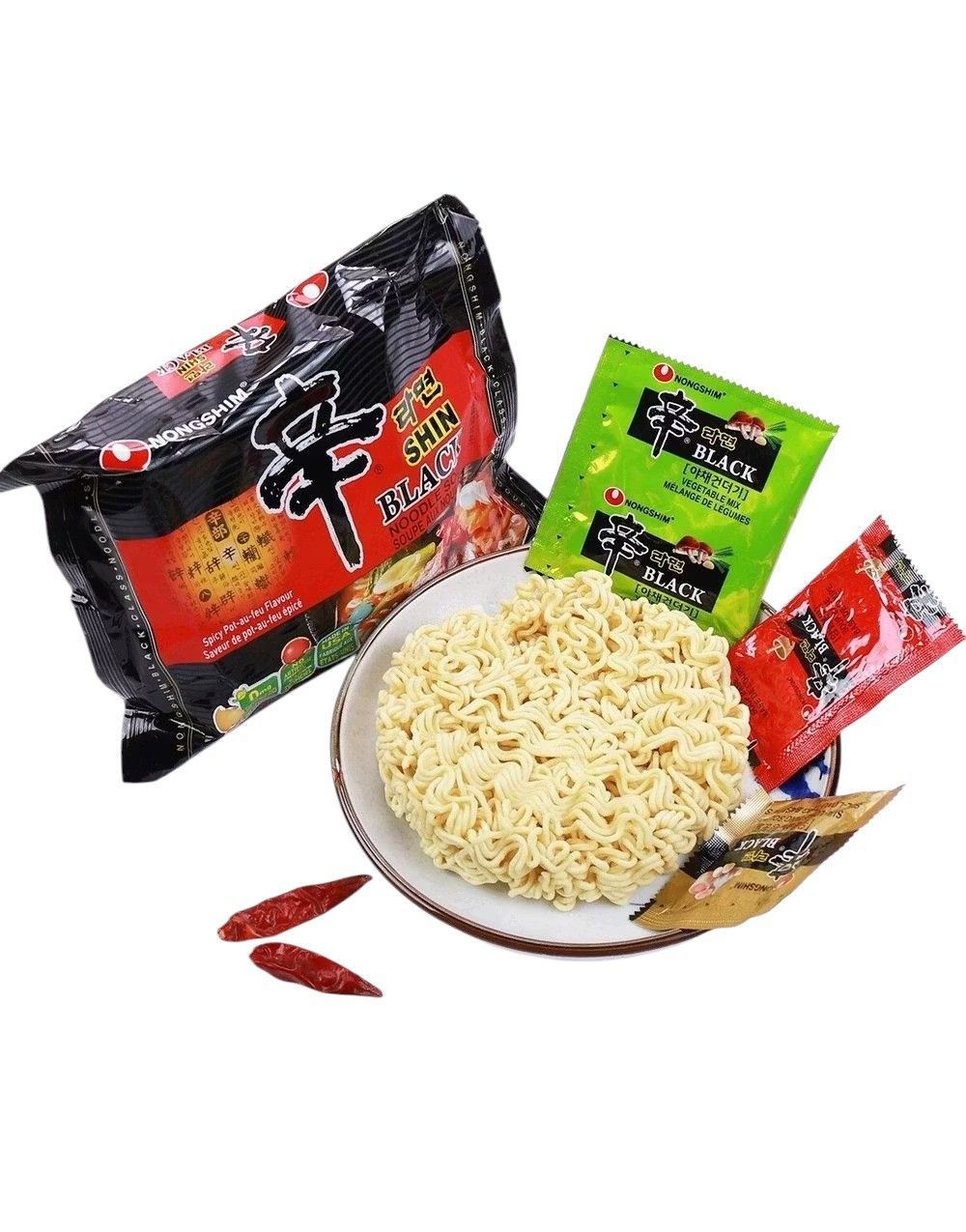 Nongshim Shin Ramyun Premium Black - Spicy Ramen 130 gram (Korea Import ...